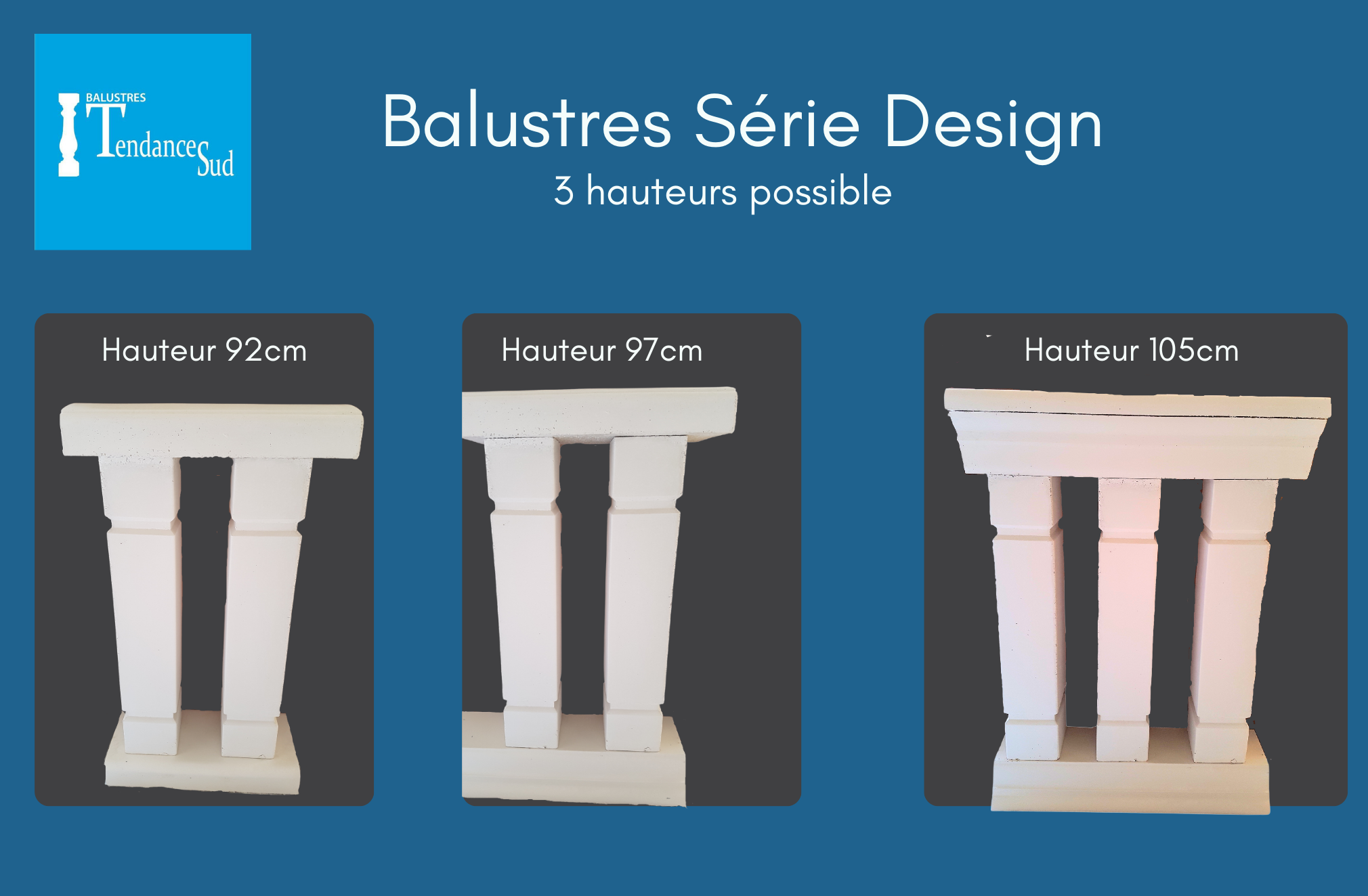 Balustres gamme design - Pierre reconstituée - Balustres tendance sud