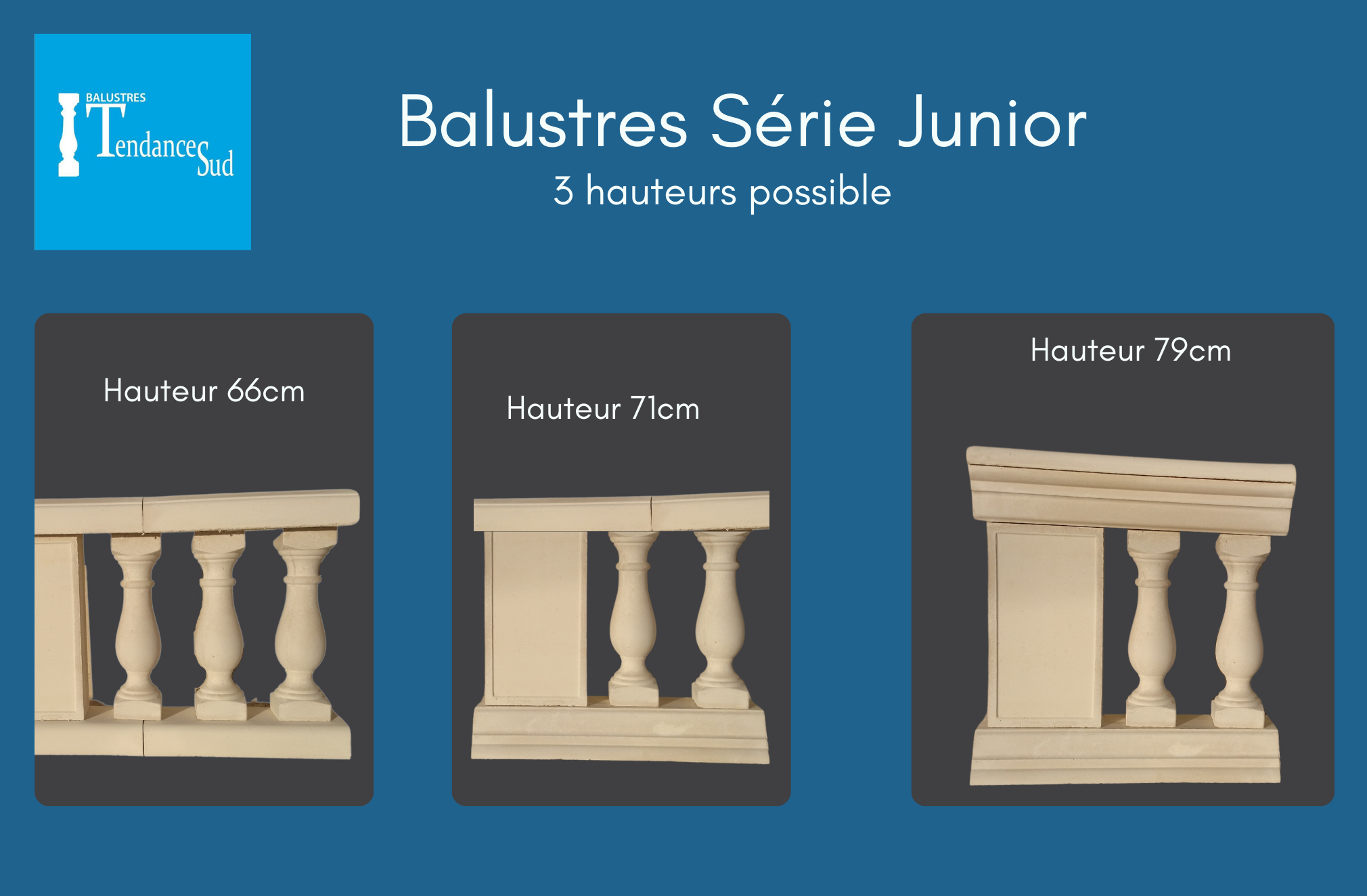 Balustres gamme Junior - Pierre reconstituée - Balustres tendance sud